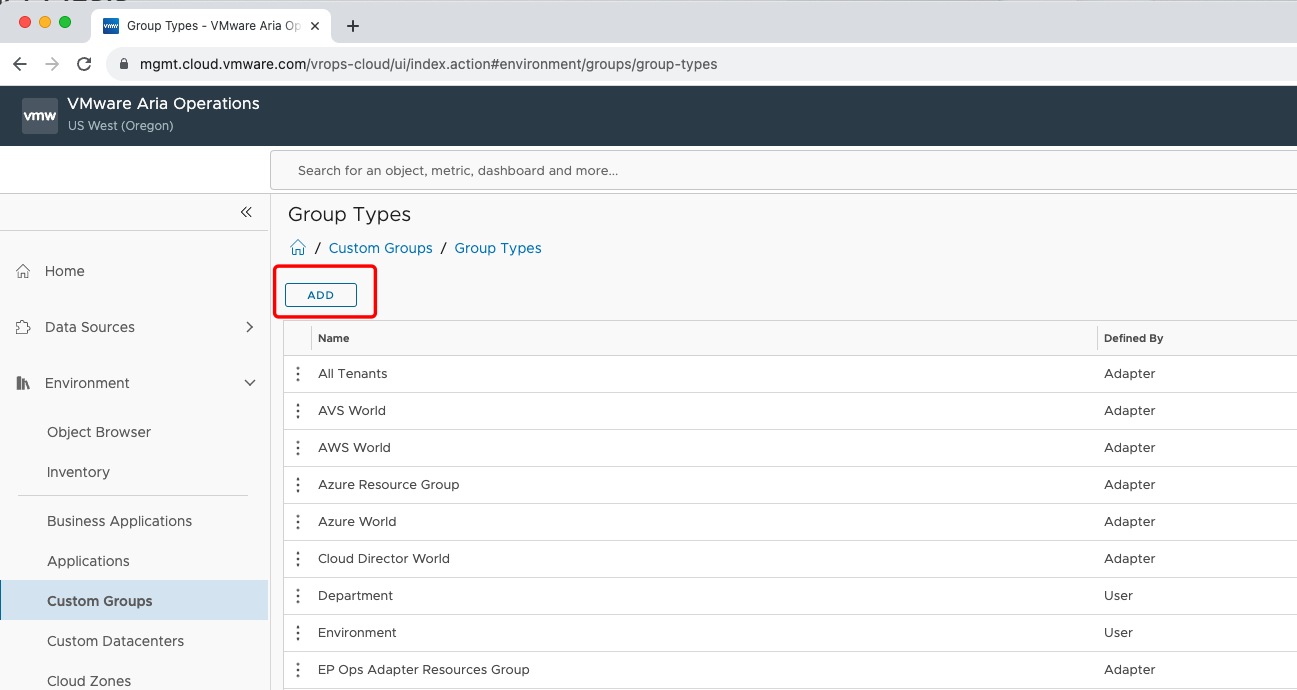 Create a Custom Group | VMwareAria.github.io